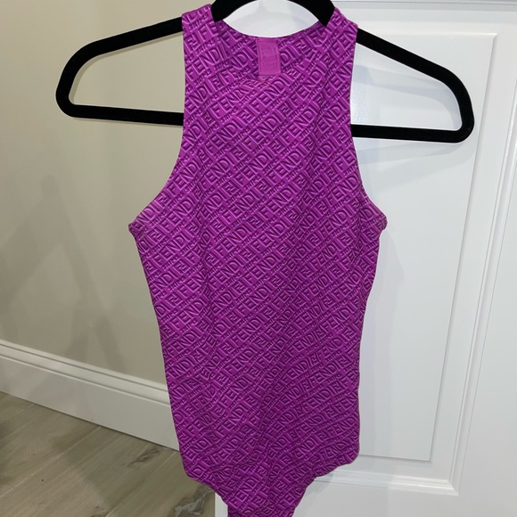 SKIMS | Tops | Skims X Fendi Xs Purple Monogram Bodysuit | Poshmark